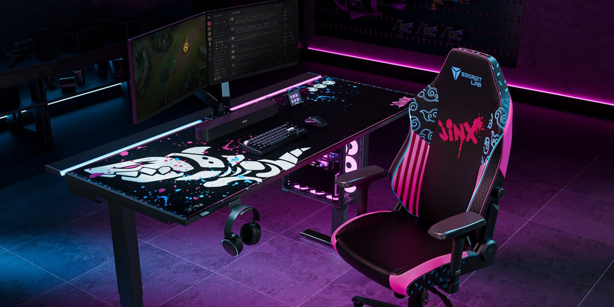 Secretlab Launches New League of Legends 'Jinx Edition' MAGNUS Pro Desk ...